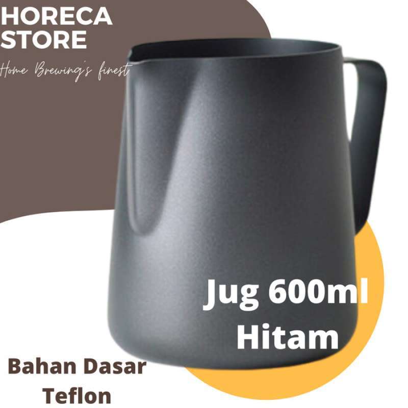 Jual Milk Jug Hitam 600ml Teflon. Black Latte Jug Di Seller ...