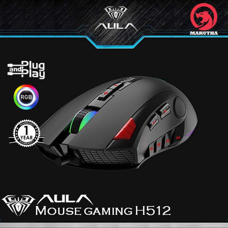 Jual Aula Mouse Gaming Full Key Programming H-512 / H512 - Sensor P3325 ...