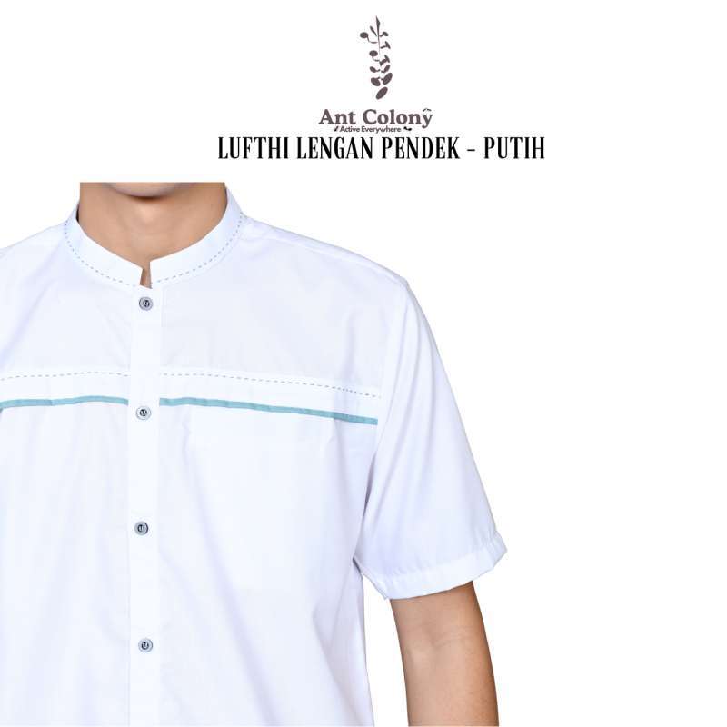 Jual ANT COLONY KEMEJA KOKO SULAM LIST | LENGAN PENDEK PUTIH | | LUTHFI ...