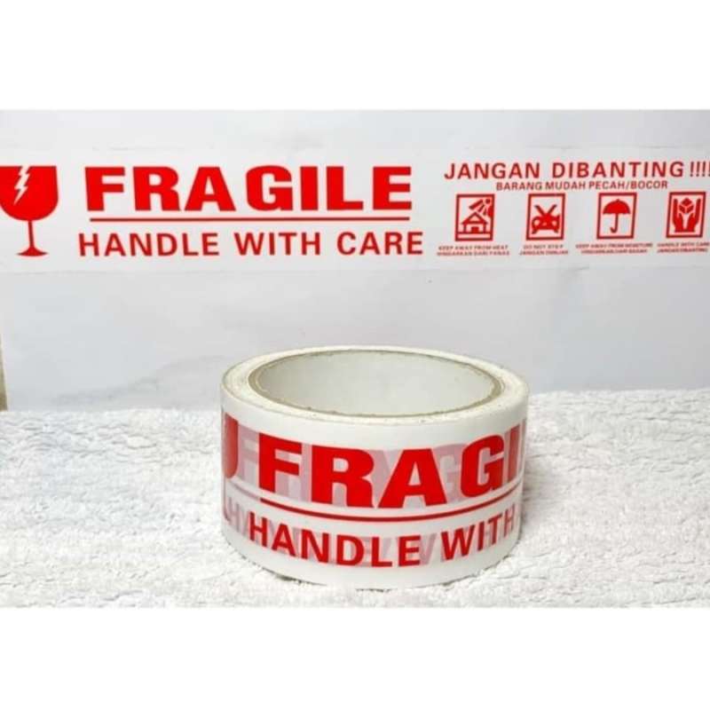 Jual Lakban Fragile putih 48mm x 60y / Roll di Seller Kutus Kutus ...