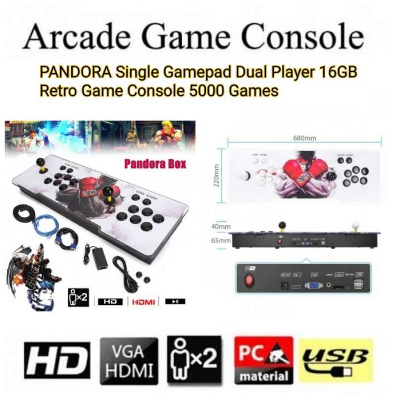 Promo PANDORA Single Gamepad Dual Player 16GB - Retro Game Console ...