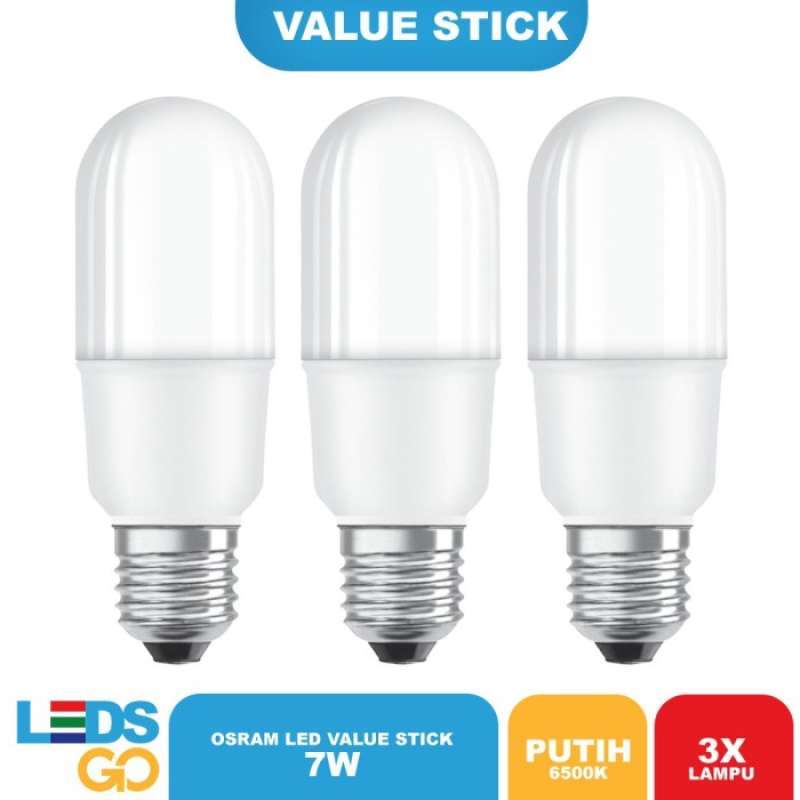 Jual OK SPECIAL ISI 3 OSRAM Lampu Bohlam LED Value Stick 7 Watt Putih ...