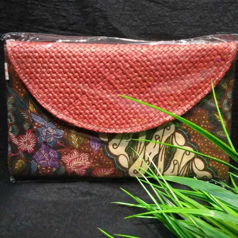 Jual clutch batik lawasan anyaman pandan dompet tas gift khas Indonesia ...