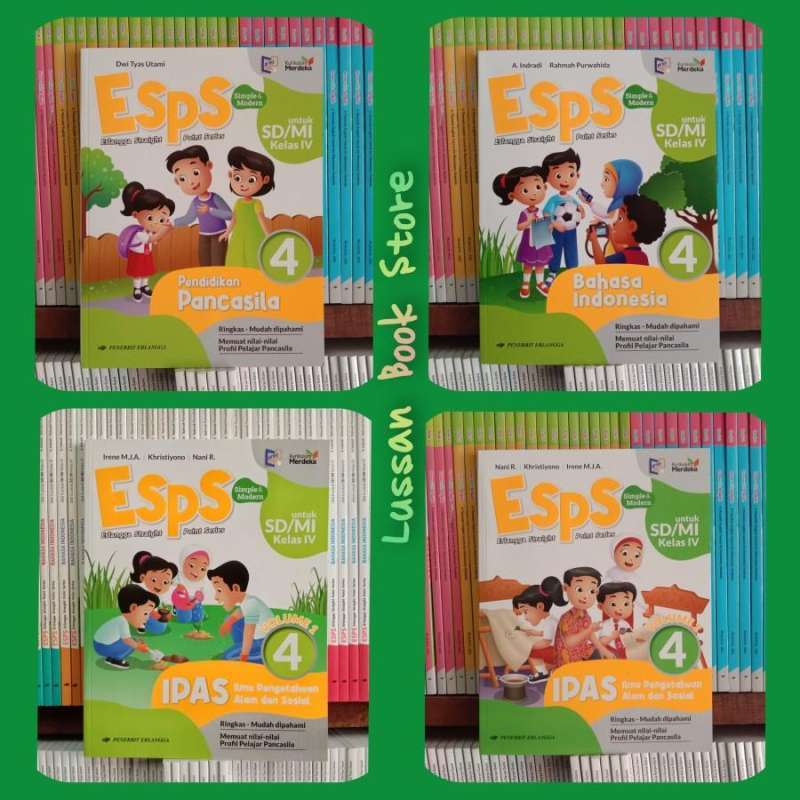 Jual Paket Esps Sd/mi Kelas 4 Kurikulum Merdeka. Ipas, Bhs Indonesia, Ppkn Di Seller Lussan Book ...