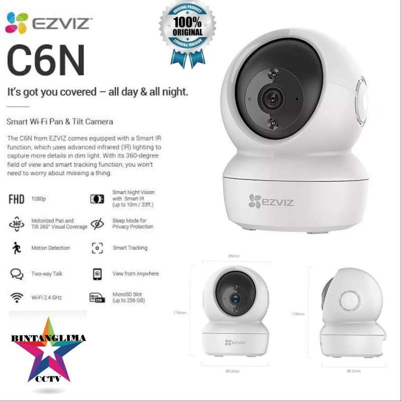 Jual EZVIZ C6N SMARTCAM WIFI INDOOR 2MP FULL HD 1080P GARANSI RESMI di ...