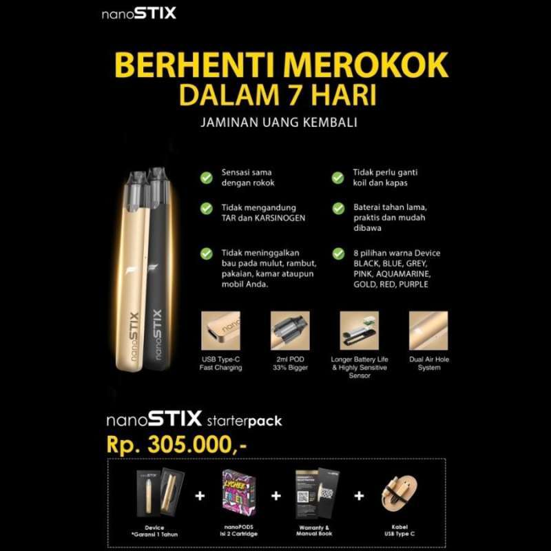 Jual GARANSI 7 HARI BERHENTI MEROKOK ATAU UANG KEMBALI* (nanoSTIX ...
