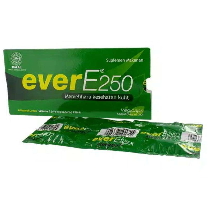 Jual everE250 Vitamin E Strip Isi 6 Softcapsule Rumput Laut Kulit Sehat ...