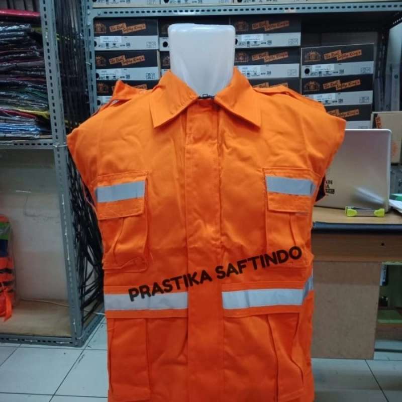 Jual Rompi Kerja/rompi Proyek/rompi Safety/safety Vest Alunas Merah Di ...