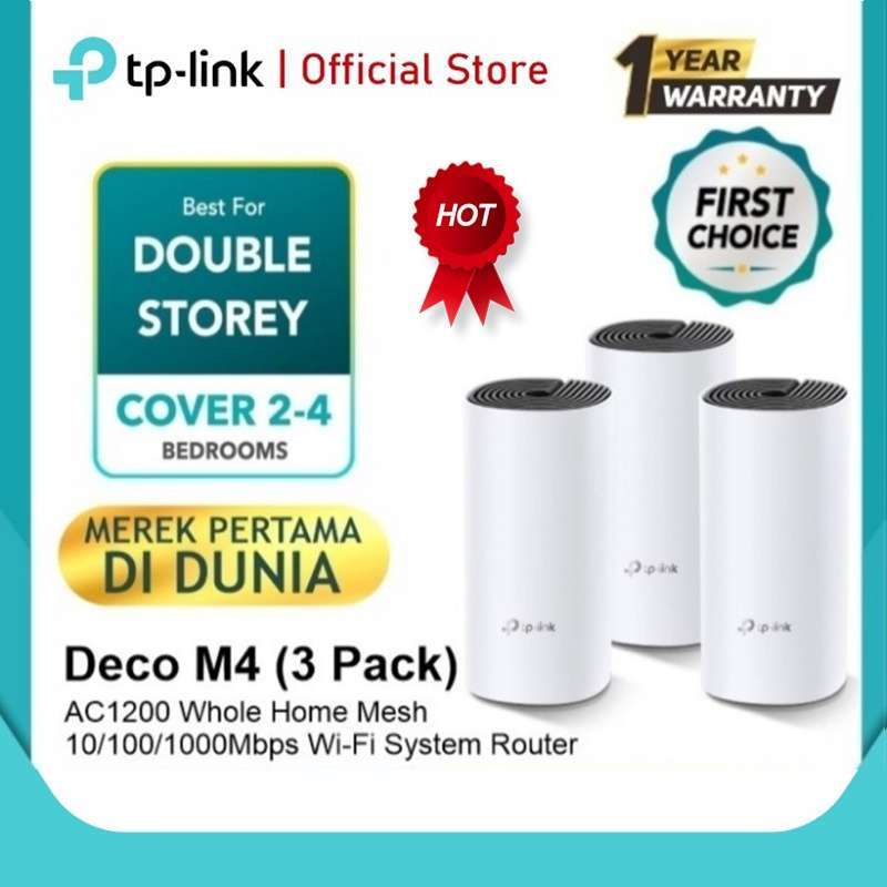 Jual TP-Link Deco M4(3pcs/pack) AC1200 Whole Home Mesh Wi-Fi System ...