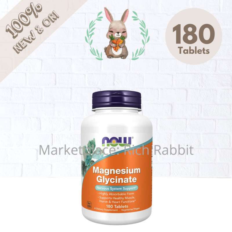 Jual Now Foods Magnesium Glycinate 200mg Muscle Otot Heart Functions di ...