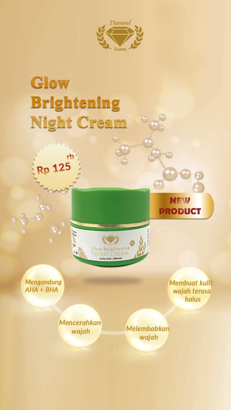 Jual Glow Brightening Night Cream Hbd Diamond Bpom Di Seller Hbd ...