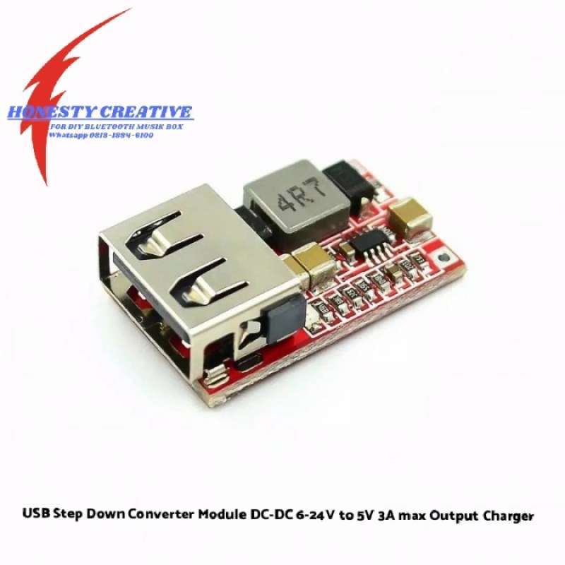 Promo USB Step Down Converter Module DC-DC 6-24V to 5V 3A Max Output ...