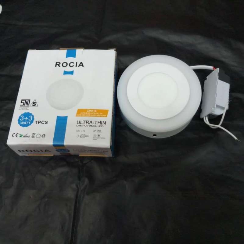 Jual DOWNLIGHT LED PANEL ROCIA 3+3 WATT (6 W) OUTBOW BULAT PUTIH KUNING ...