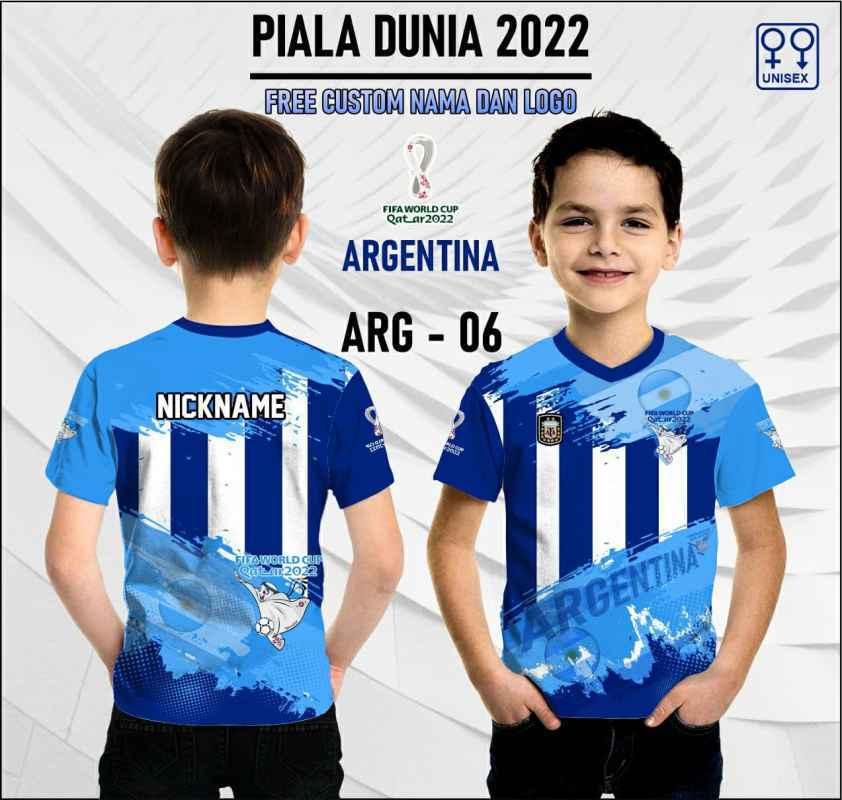 Jual Jersey piala dunia 2022 qatar anak baju kaos fans timnas argentina ...