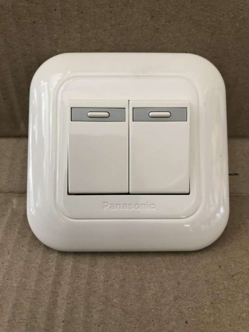 Jual Saklar 2 mata seri double + frame panasonic 1 set wide series ...