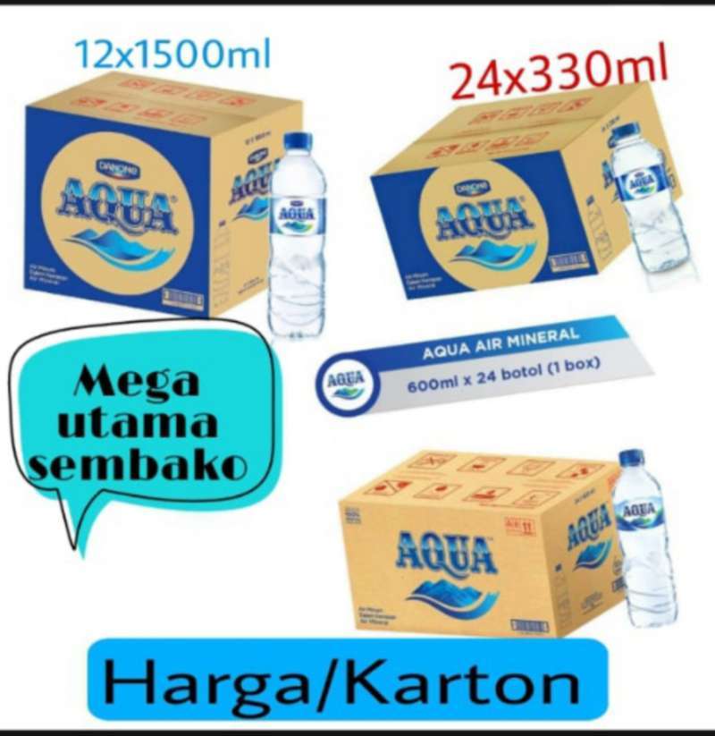 Jual Aqua Botol Air Mineral Ada 3 ukuran / varian / di Seller Mega utama sembako - Kota Depok ...