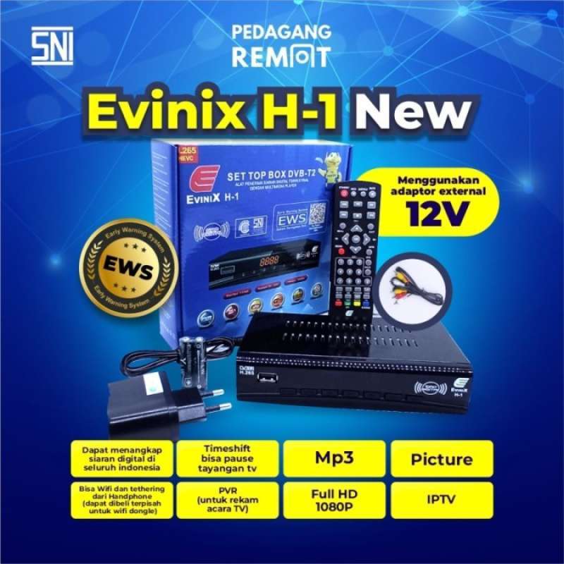 Jual STB SET TOP BOX EVINIX H-1 TV DIGITAL DVB T2 WIFI STB Antena di Seller NEW VISION - Pondok ...