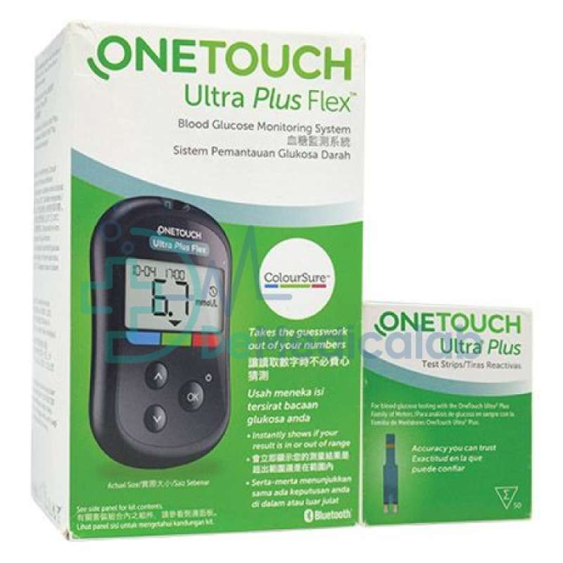 Promo onetouch ultra plus flex meter+strip 50/alat onetouch ultra plus ...