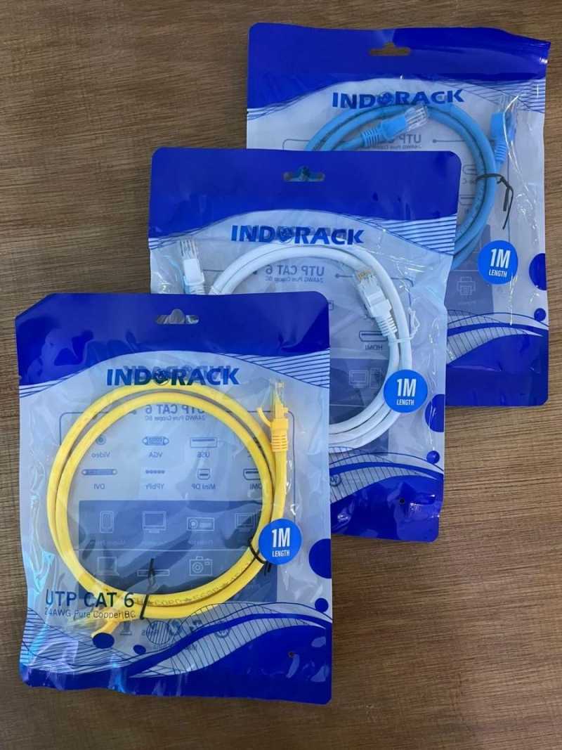 Jual Indorack Patch Cord Cat6 Kabel Lan Utp 1 Meter Rj45 Networking ...