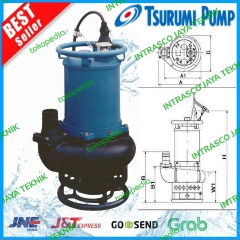 Jual Pompa Celup Air Kotor / Lumpur Tsurumi GPN35.5 ( 5,5kw 7,5hp 380V ...
