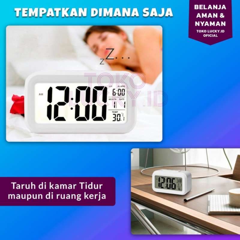 Promo Jam Meja Digital Led Screen Smart Alarm Portable Diskon 50% Di ...