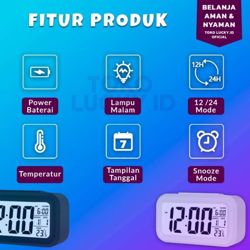 Promo Jam Meja Digital Led Screen Smart Alarm Portable Diskon 50% Di ...