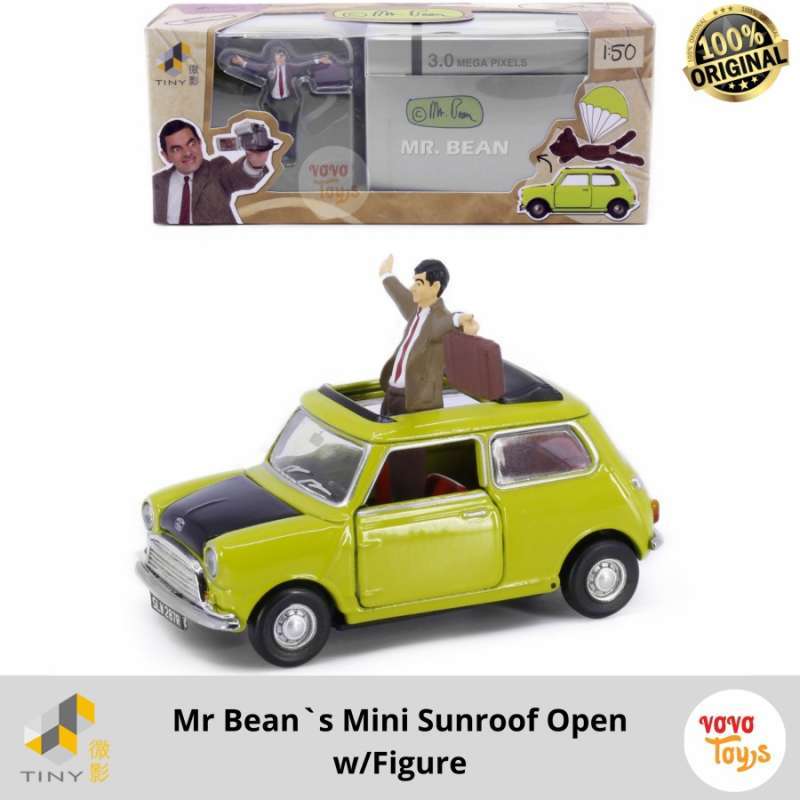 Promo Tiny Diecast Mr Bean Mini Sunroof Open w/Figure Mini Cooper ...