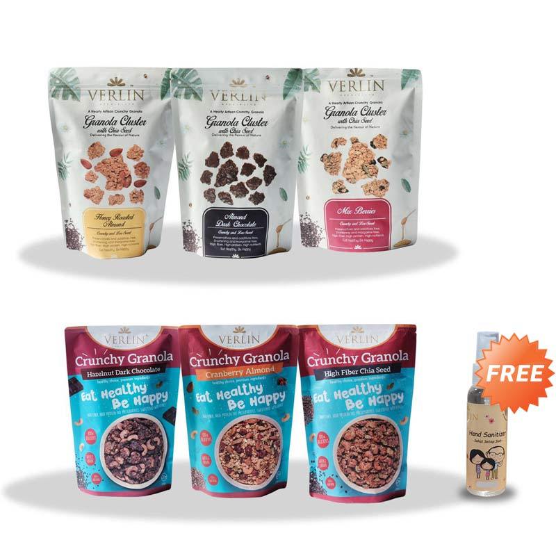 Jual Verlin Healthy Snack Paket Granola Cluster dan Crunchy Granola di ...