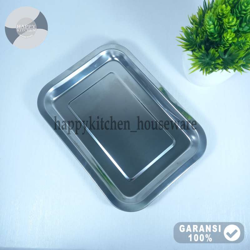 Jual Happykitchen Nampan Stainless Steel / Baki Stainless Tebal 27x20x4 ...