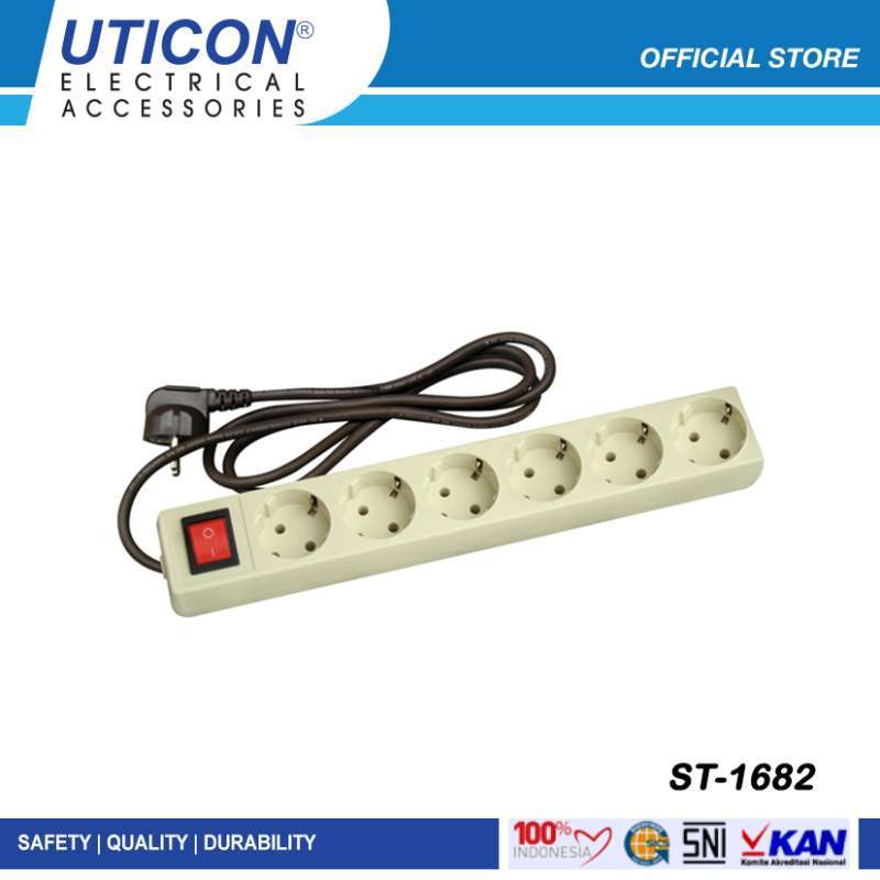 Promo Uticon ST-1682 Stop Kontak 6 Lubang Diskon 27% di Seller Uticon ...