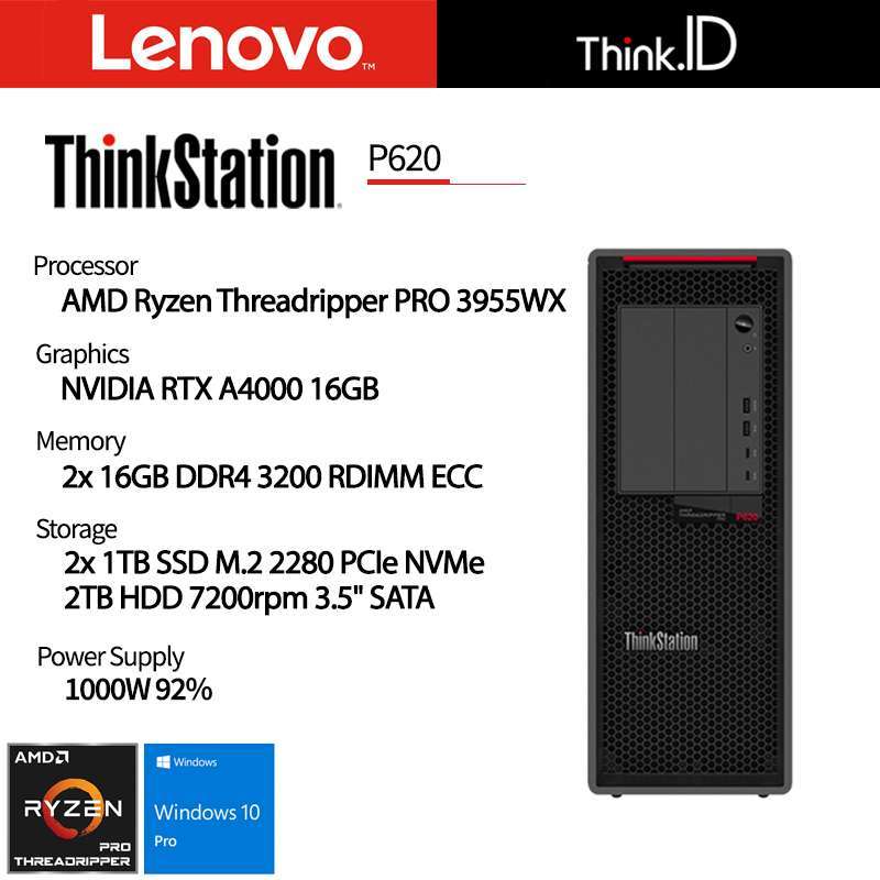 Promo Thinkstation P620 Amd Pro 3955wx 32gb 2tb Nvme 2tb Hdd Rtxa4000 ...