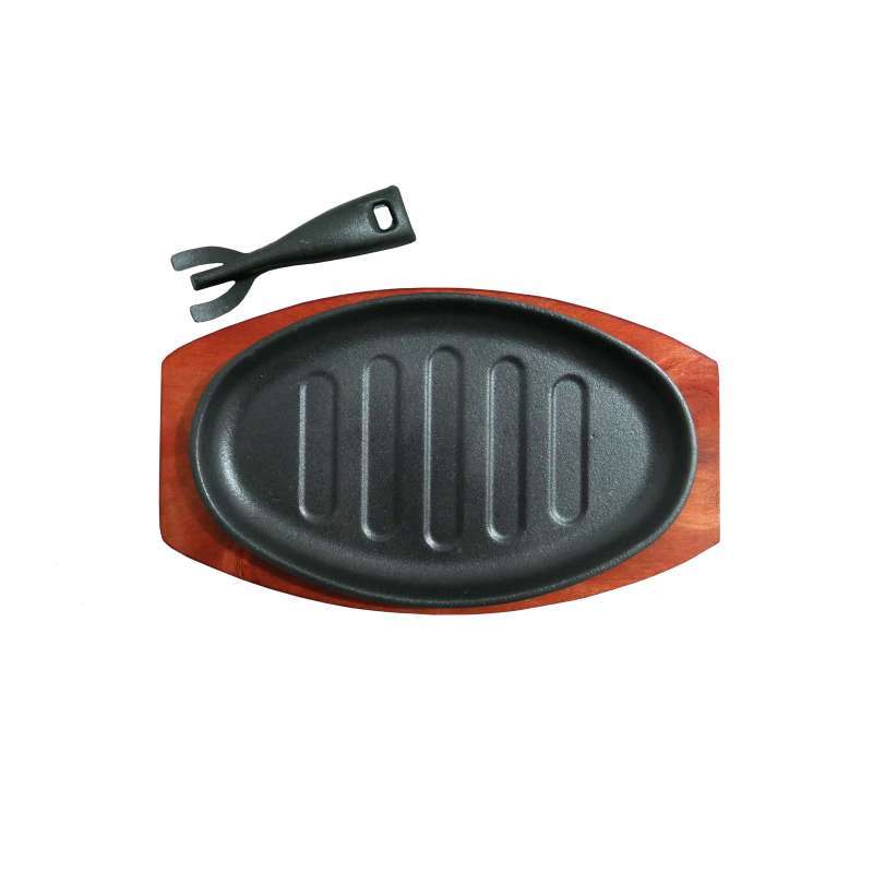 Jual Hot Plate Oval + Tatakan Kayu Dan Gagang 27 X 16 Cm Di Seller ...