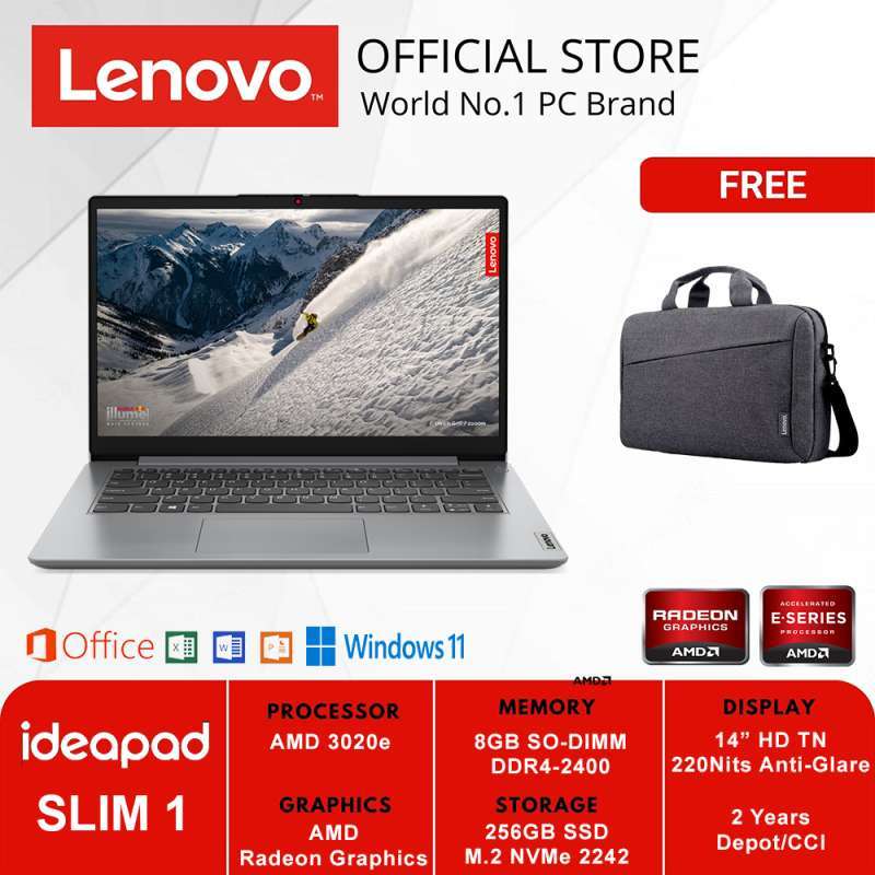 Jual LENOVO IDEAPAD SLIM 1 14ADA7 AMD 3020E 8GB 256GB SSD W11+OHS di Seller Lenovo Authorized ...