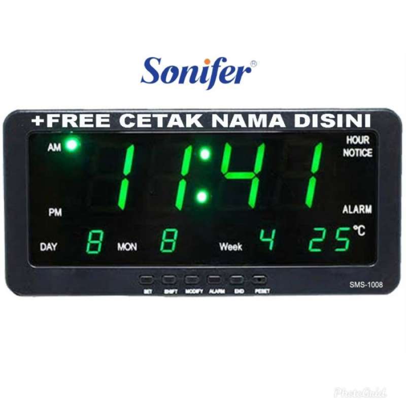 Promo Jam Meja & Dinding Digital LED HIJAU/BIRU ukuran 10 x 21 cm ...