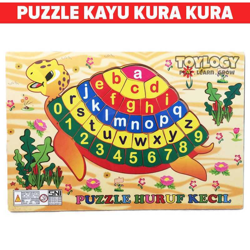 Jual Toylogy Kura Kura Penyu Angka Abjad Huruf ABC Puzzle Kayu Mainan ...