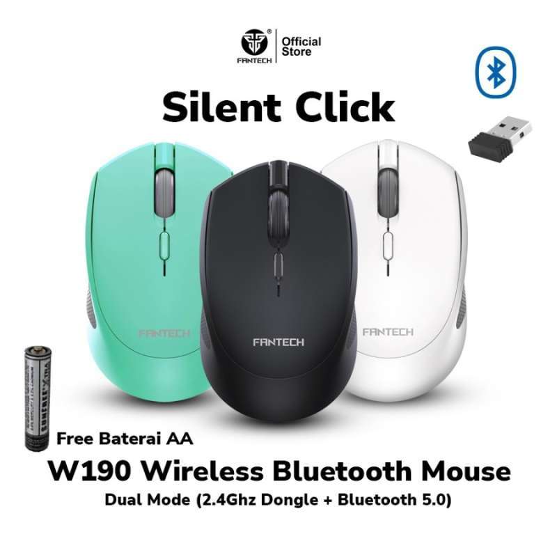 Jual Fantech W190 - W-190 Wireless Dual Connection Silent Mouse Di ...