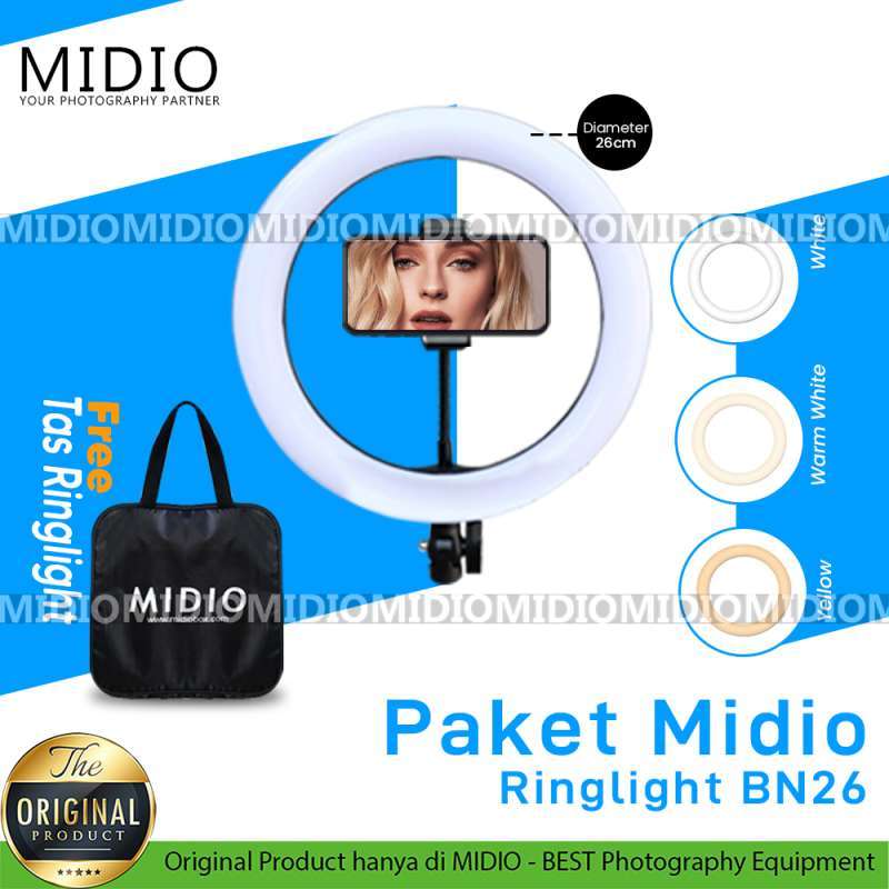 Jual Ring Light BN26 Midio Untuk Live Streaming Vlogger Video LED di ...