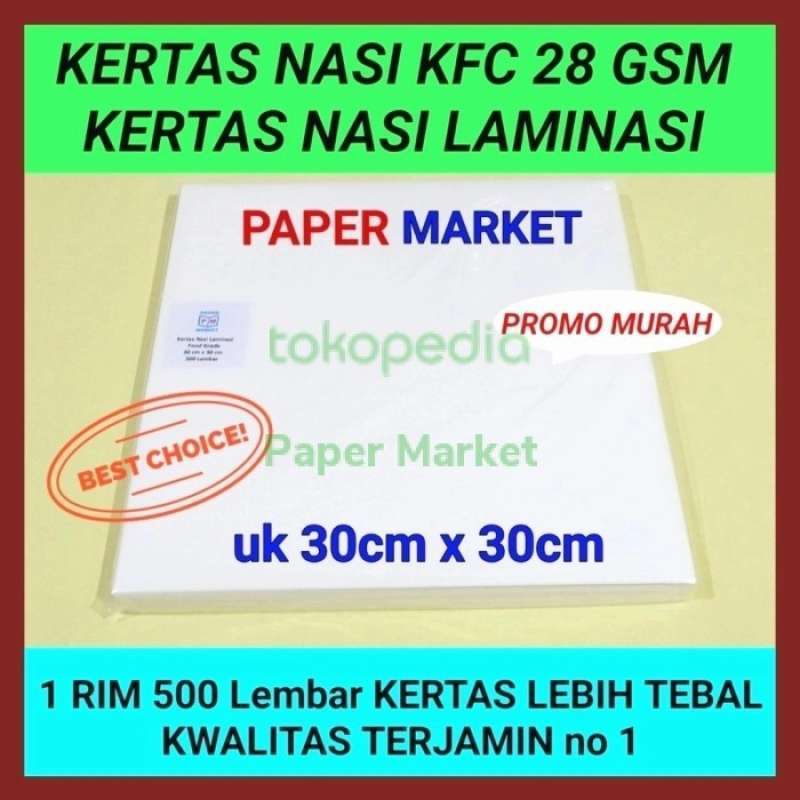Jual Kertas Nasi Kfc Laminasi / Mcdonald Food Grade Uk 30cm X 30cm- 1 ...