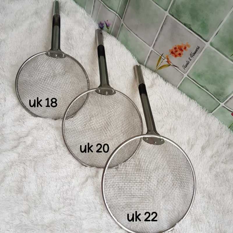 Jual Serok Saringan Masak Jaring Stainless Steel Mie Parabola 18 20 22 ...