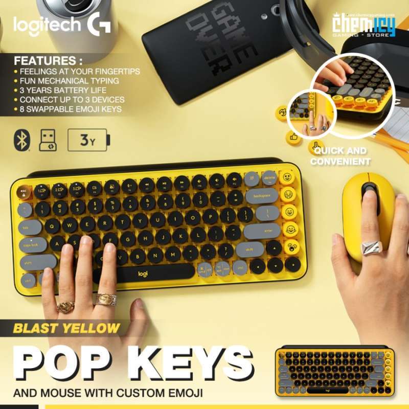 Jual Logitech POP Wireless Mechanical Gaming Keyboard with Emoji Keys ...