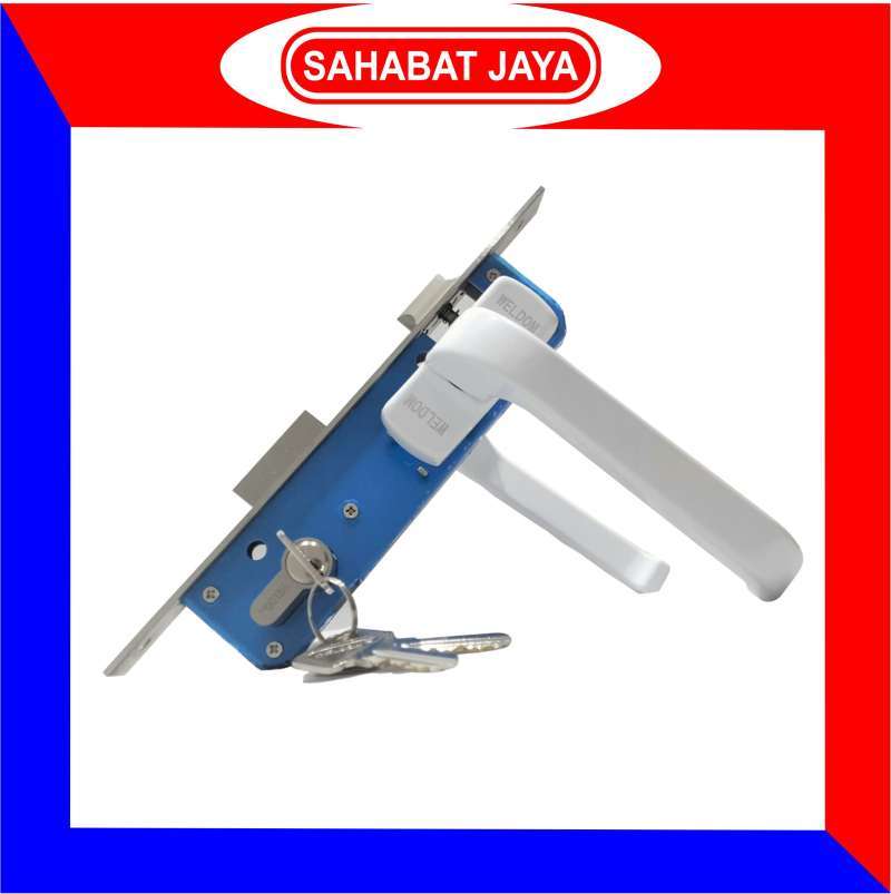Jual Handle Kunci Pintu Aluminium Set Weldom Putih di Seller Sahabat ...