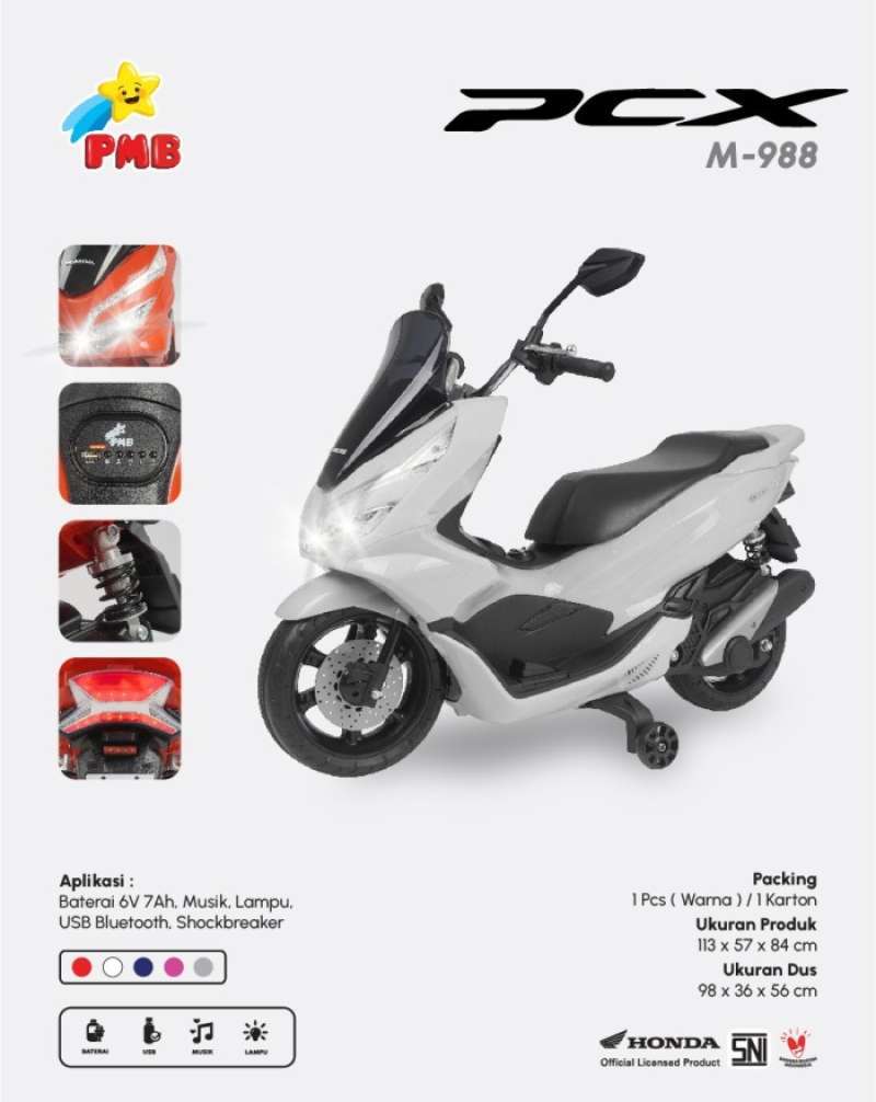 Jual Motor Aki Anak Honda Pcx M-988 Pmb M988 Motor Listrik Mainan Anak ...