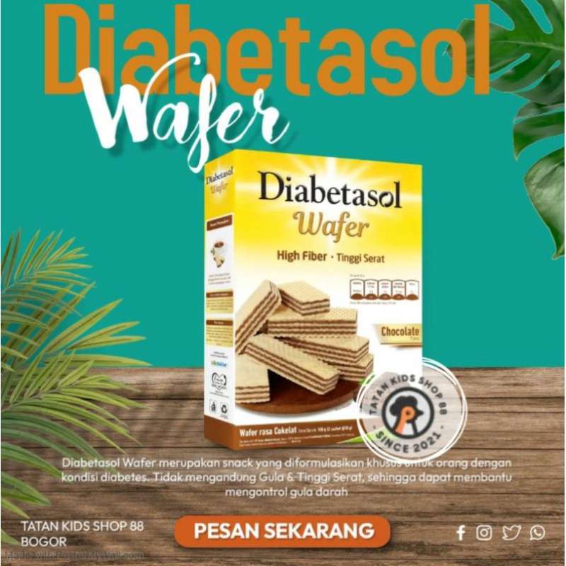 Promo Wafer Diabetasol Coklat 2 × 50gram Makanan Ringan Cemilan Diet ...