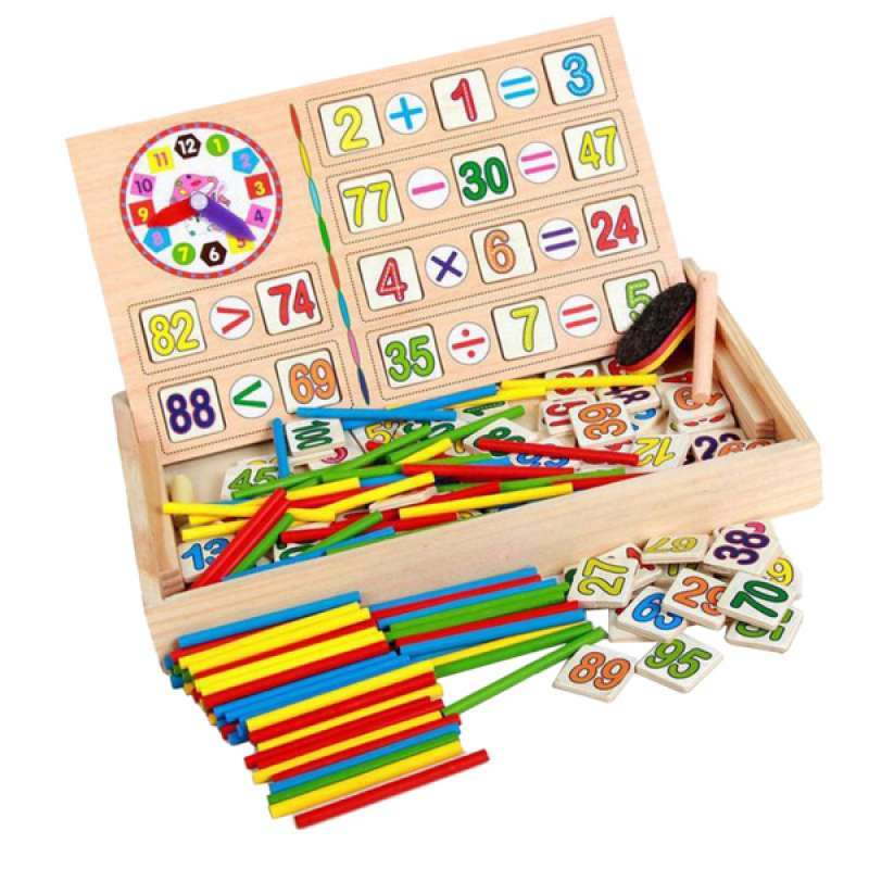 Jual Colourful Kids Wooden Teaching Math Counting Educational Game Toy ...