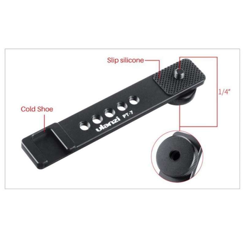 Promo Ulanzi Pt-7 Vlog Bracket Microphone Extra Cold Shoe Mount Plate ...