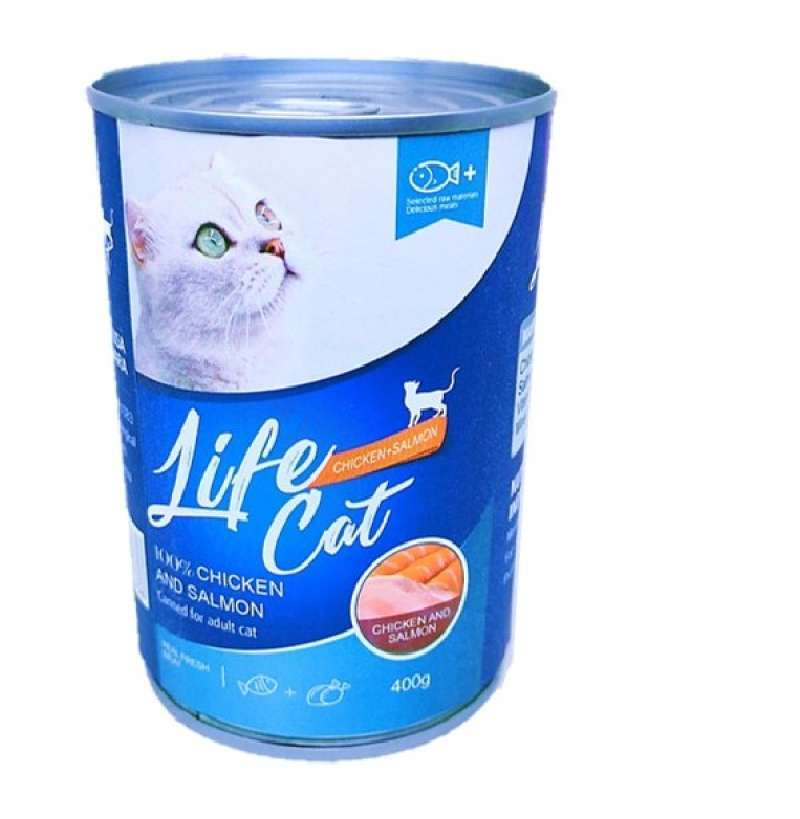 Jual Life Cat Chicken Salmon Kaleng - Makanan Basah Kucing 400 gr di ...