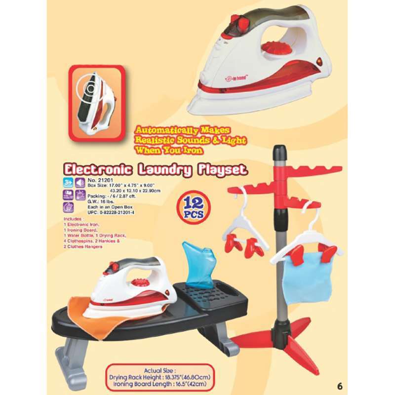 Promo Red Box Toy In Home Electronic Laundry Playset 21201 Redbox Iron ...