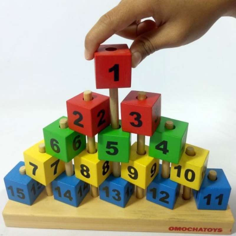 Jual Piramida Kubus Angka - Mainan Edukasi Kayu Tower Number Di Seller ...