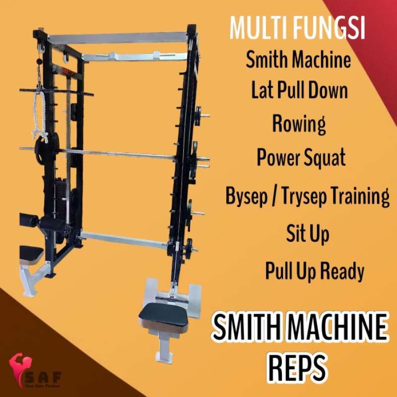 Jual Smith Machine Reps Var Lat Pull Down + Rowing + Bench + Beban 50 Kg Di Seller Yesen Store ...