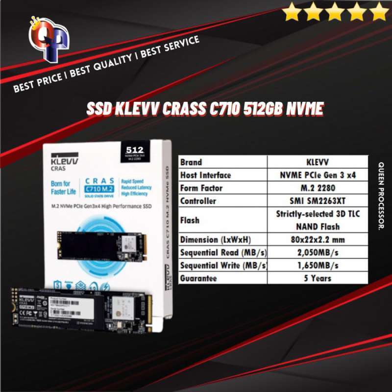 Jual Klevv Cras C710 512gb Ssd M.2 2280 Nvme Pcle Gen 3 X4 Garansi 5 ...